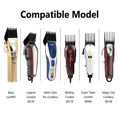 Professional Hair Clipper Guards Guides 10 Pcs Coded Cutting Guides #3170-400- 1/8β to 1 fits for All Wahl Clippers(Black-10 pcs)