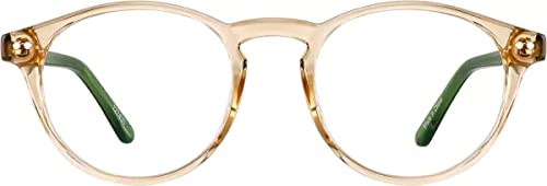 ZENNI Blue Light Blocking Glasses for Women Men Stylish Citrine Round Frame Relieve Digital Screen Eye Strain UV Protection