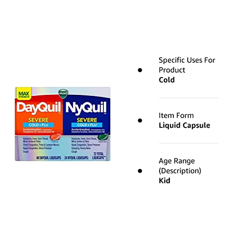 Vicks DayQuil and NyQuil Severe Cough, Cold, & Flu Relief LiquiCaps Convenience Pack (72 ct.)