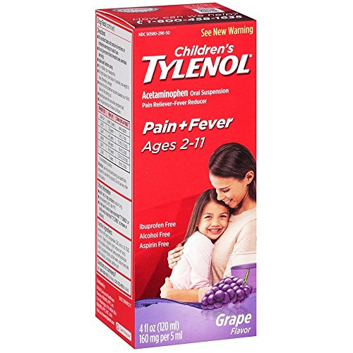 TYLENOL Children's Oral Suspension Grape Splash Flavor 4 oz (Pack of 8)