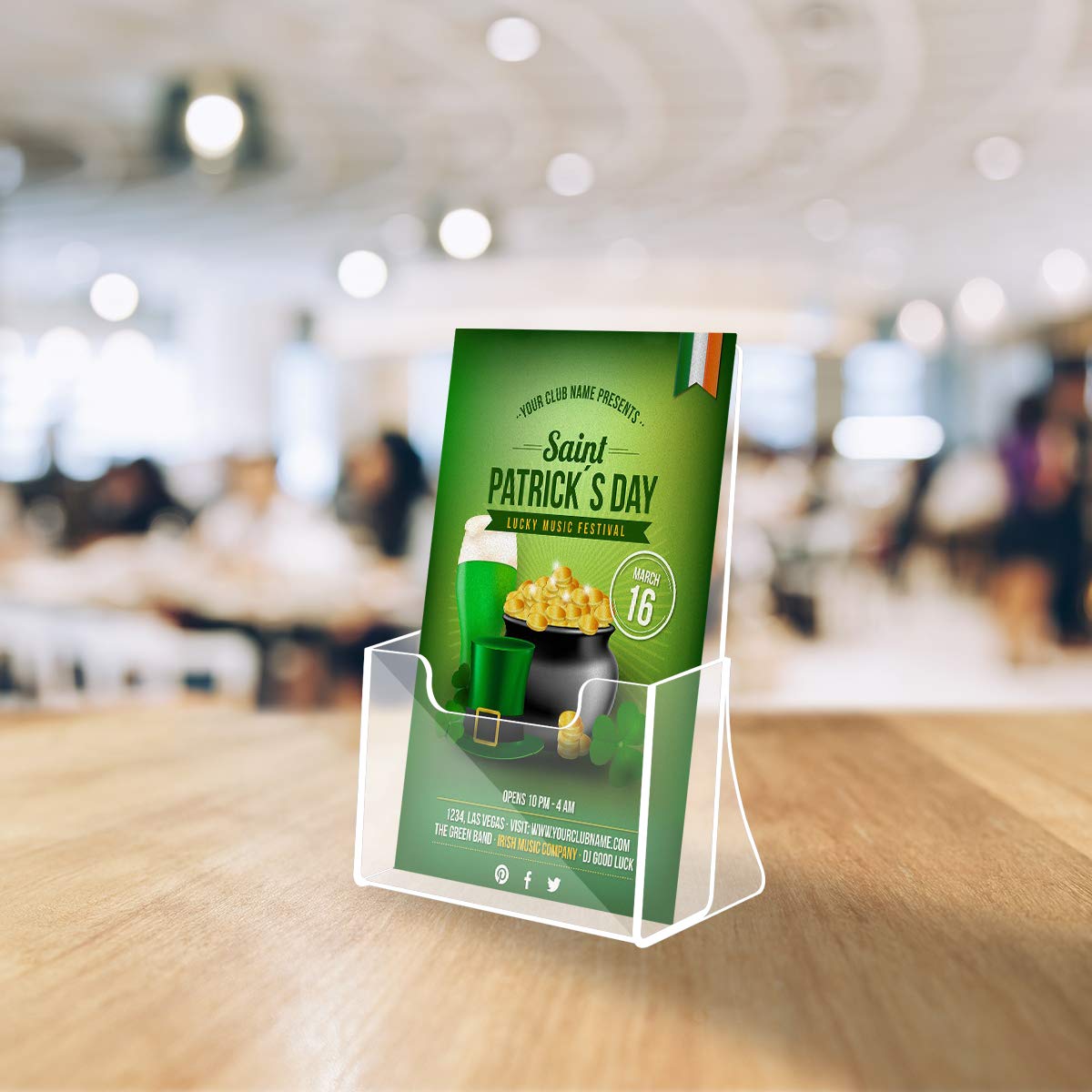 NIUBEE 2 Pack 8.5'' x 5.5'' Acrylic Bi-fold Brochure Holder,Clear Plastic Counter top Organizer