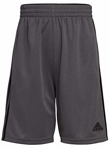adidas Youth 2-Pack 3 Stripes Short (Large 14/16, Black/White & Dark Grey/Black)