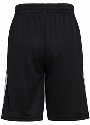 adidas Youth 2-Pack 3 Stripes Short (Large 14/16, Black/White & Dark Grey/Black)