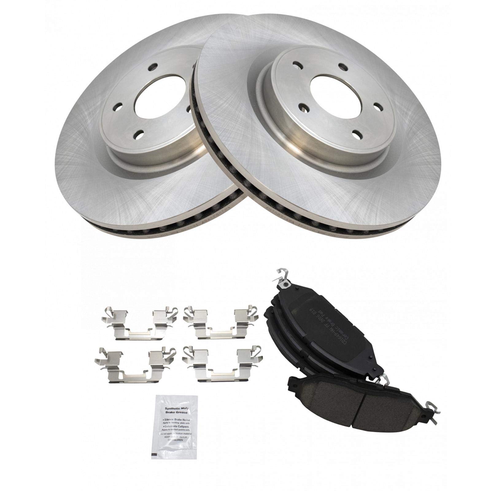 TRQ Front Brake Pad & Rotor Kit Brake Pads Brake Rotor Ceramic Compatible with 2013 INFINITI JX35 2014-2020 QX60 2015-2021 Nissan Murano 2013-2020 Pathfinder