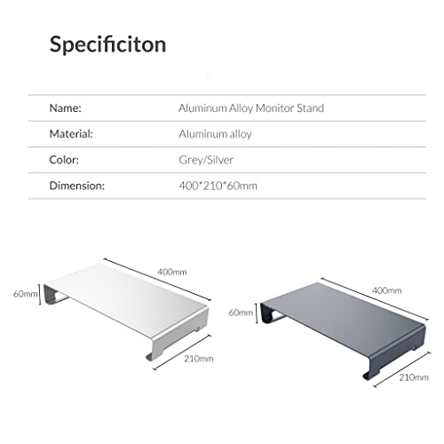 ASDAJK Aluminum Monitor Stand Riser Computer Universal Laptop Stand Metal Desktop Stand Organizer for PC Home Office (Color : White-Fruit peach5)