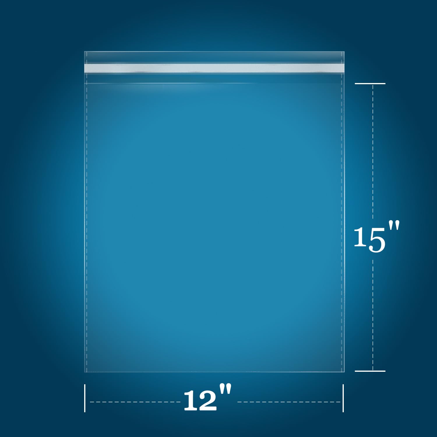 iMailer 200 Count - 12" x 15" Self Seal Clear Cello Cellophane Resealable Plastic Poly Bags for Clothing, T-Shirts, Pants