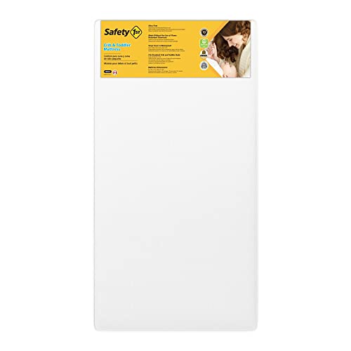 Safety 1st Heavenly Dreams Baby Crib and Toddler Bed Mattress, Waterproof and Stain Resistant Cover, White