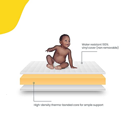 Safety 1st Heavenly Dreams Baby Crib and Toddler Bed Mattress, Waterproof and Stain Resistant Cover, White
