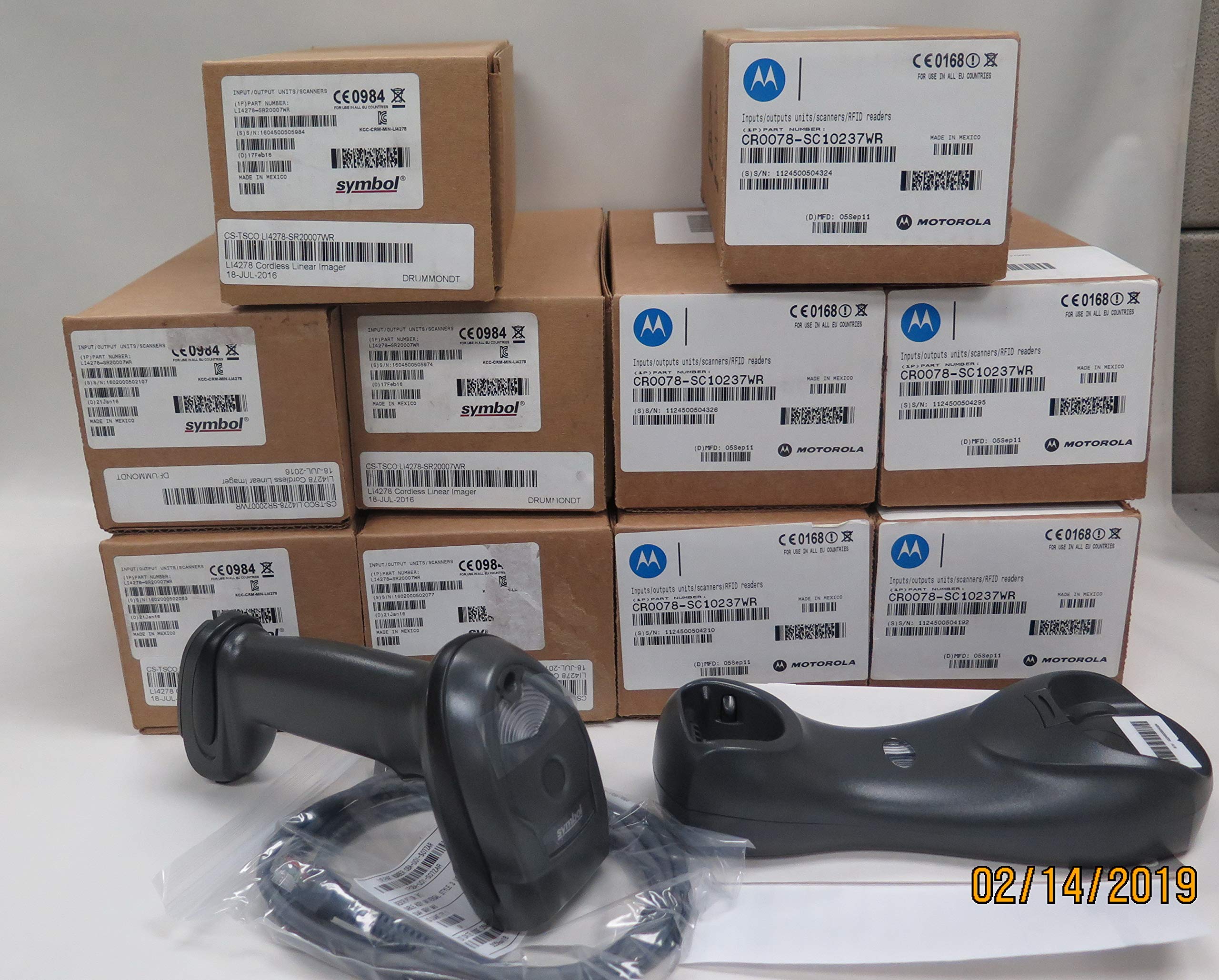 Zebra Symbol LI4278 Wireless 1D Barcode Scanner with Cradle and USB Cable
