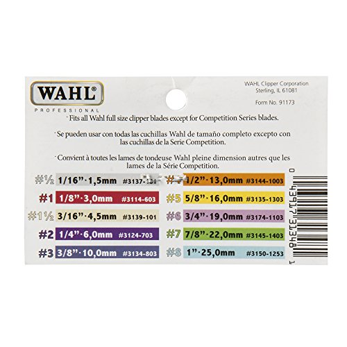 Wahl Professional #3 Color Coded Guide Comb Attachment 3/8" (10.0mm) –3134-803 - Great for Professional Stylists and Barbers - Blue