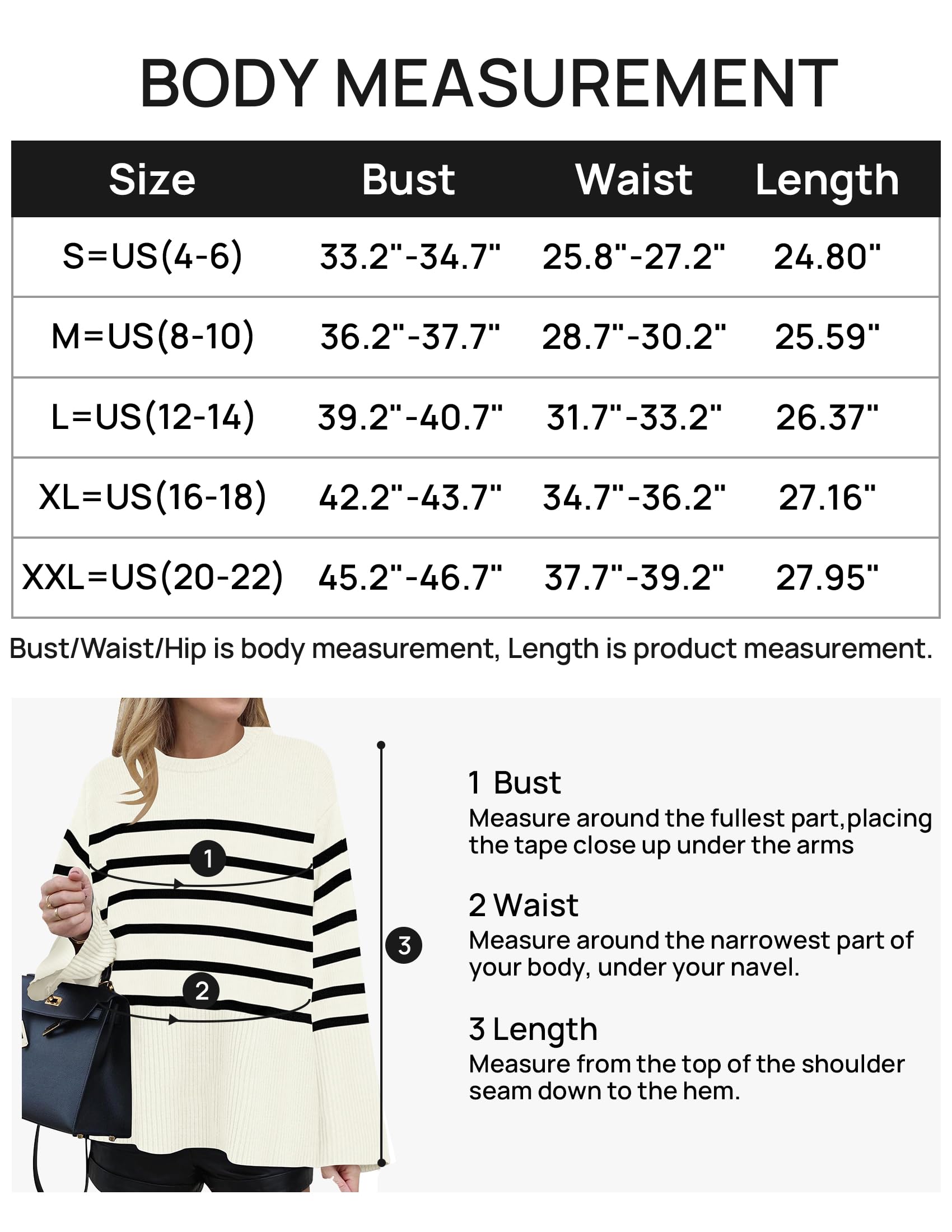 ZESICA Women's Fall Winter Striped Long Sleeve Crew Neck Ribbed Knit Side Slit Oversized Pullover Sweater Jumper Top,Beige,Large