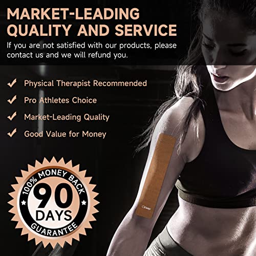 CKeep Kinesiology Tape (2 Rolls), Original Cotton Elastic Premium Athletic Tape,33 ft 40 Precut Strips in Total,Hypoallergenic and Waterproof K Tape for Muscle Pain Relief and Joint Support