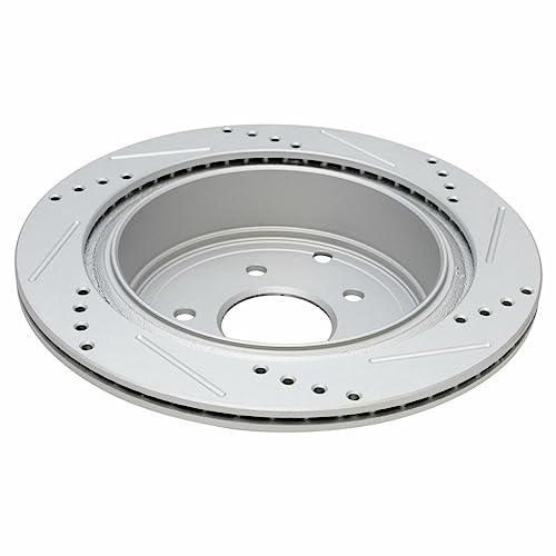 VIRAZE 2pcs Disc Brake Rotor Set Rear Left Driver and Right Passenger Side Coated Cast Iron Performance Drilled and Slotted 2882970058