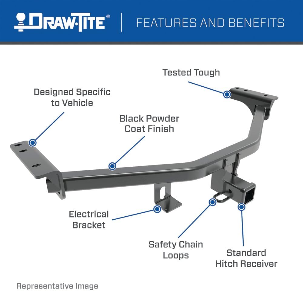 Draw-Tite 75528 Class 3 Trailer Hitch, 2 Inch Receiver, Black, Compatible with 2008-2017 Buick Enclave, 2009-2017 Chevrolet Traverse, 2017-2017 GMC Acadia Limited