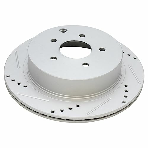 VIRAZE 2pcs Disc Brake Rotor Set Rear Left Driver and Right Passenger Side Coated Cast Iron Performance Drilled and Slotted 2882970058