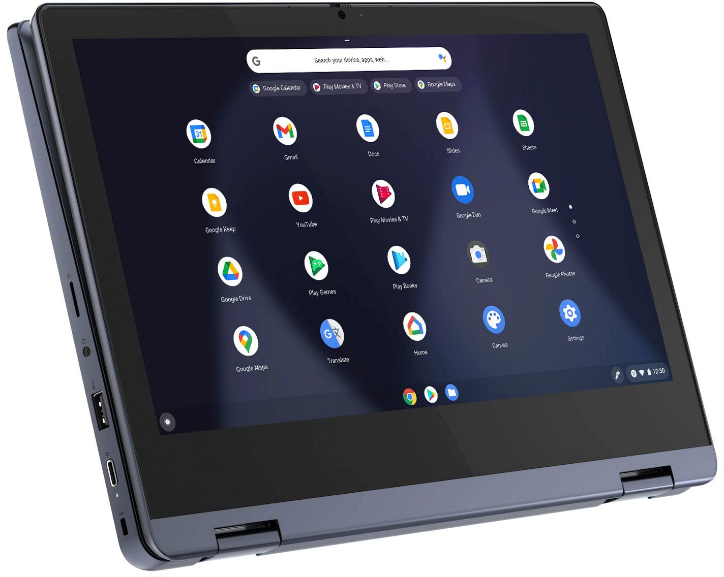 Lenovo Flex 3 11" 2-in-1 IPS Touchscreen Chromebook Laptop, MediaTek MT8183, 4GB Memory, 128GB Storage(64GB eMMC Plus 64GB Card), WiFi 6, Bluetooth, Webcam, Chrome OS, Abyss Blue | TGCD Bundle