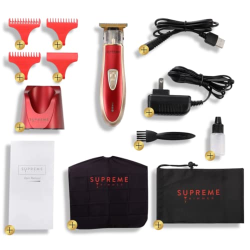 Supreme Trimmer Hair Trimmer ST5220 Beard Trimmer for Men, Professional Barber Liner Cordless Hair Clipper β Red T-Shaper Li