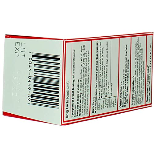 Tylenol Extra Strength Caplets, 500mg - 100 ct, Pack of 4