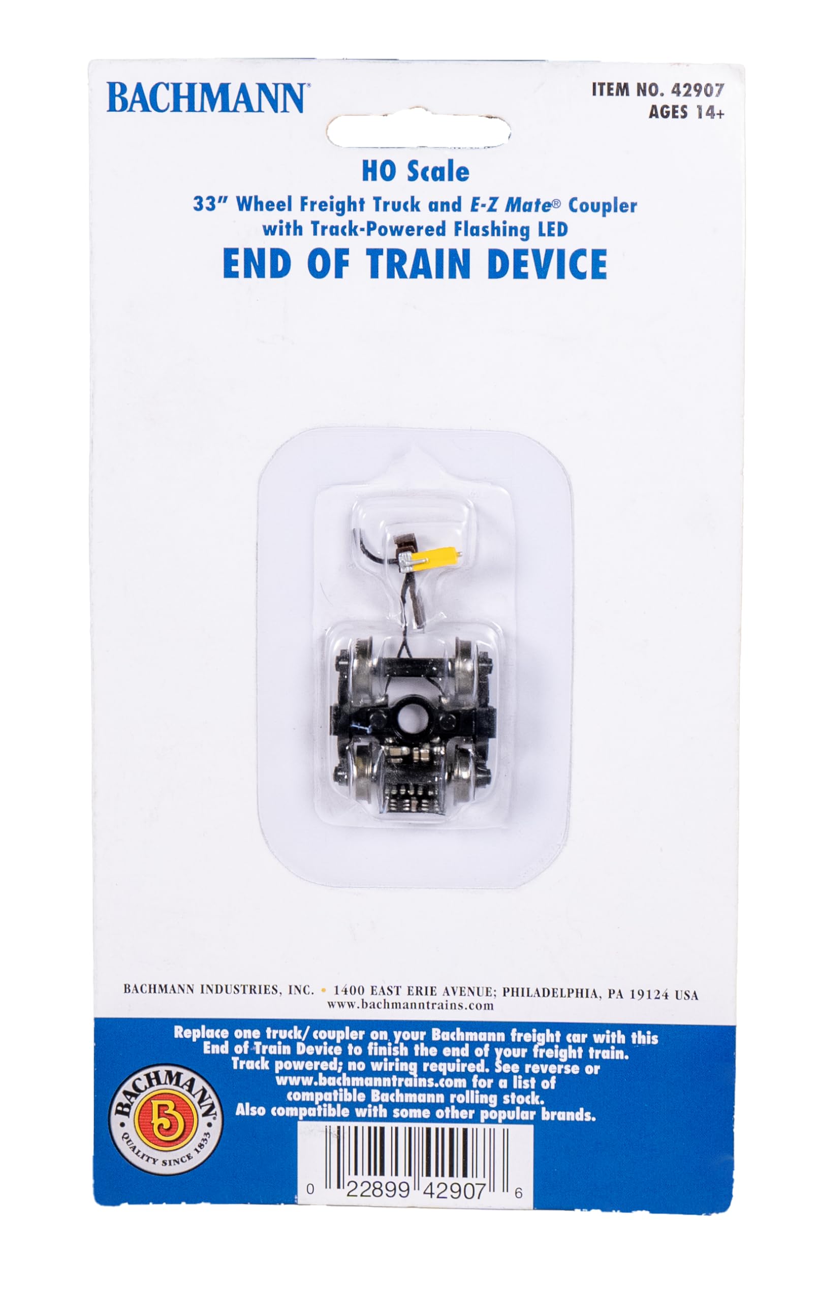 Bachmann Trains End of Train Device with Track-Powered Flashing LED - HO Scale, Black