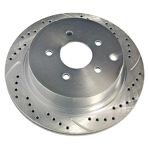 Yicotens Compatible With Rear Drilled Slotted Brake Rotor Pair PR41350DSZPR