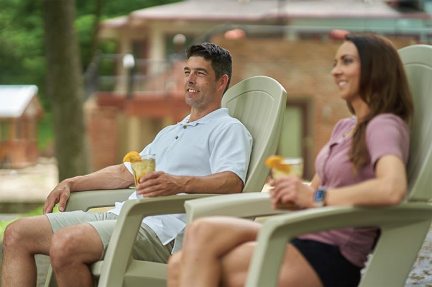 Semco Plastics Rockaway Heavy Duty Polyethylene All Weather Outdoor Rocking Chair with Backrest and Armrests for Porch, Deck and Patio, Green