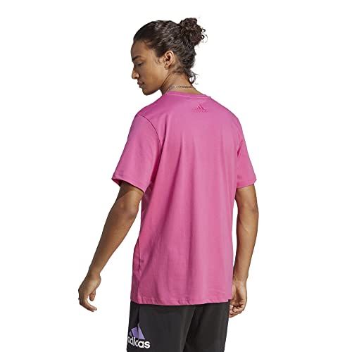 adidas Men's Essentials Single Jersey Big Logo T-Shirt, Semi Lucid Fuchsia, X-Large