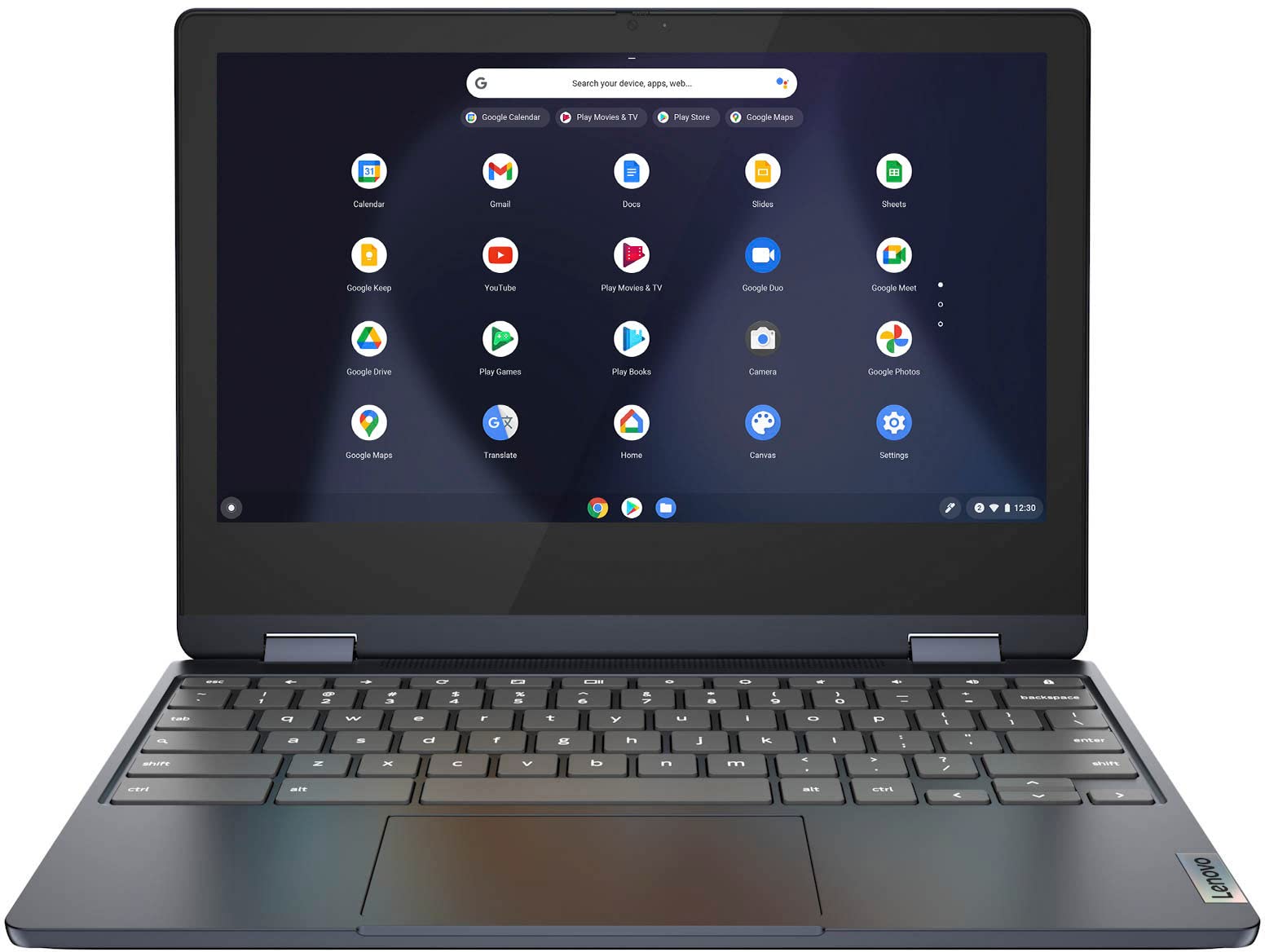 Lenovo Flex 3 11" 2-in-1 IPS Touchscreen Chromebook Laptop, MediaTek MT8183, 4GB Memory, 128GB Storage(64GB eMMC Plus 64GB Card), WiFi 6, Bluetooth, Webcam, Chrome OS, Abyss Blue | TGCD Bundle