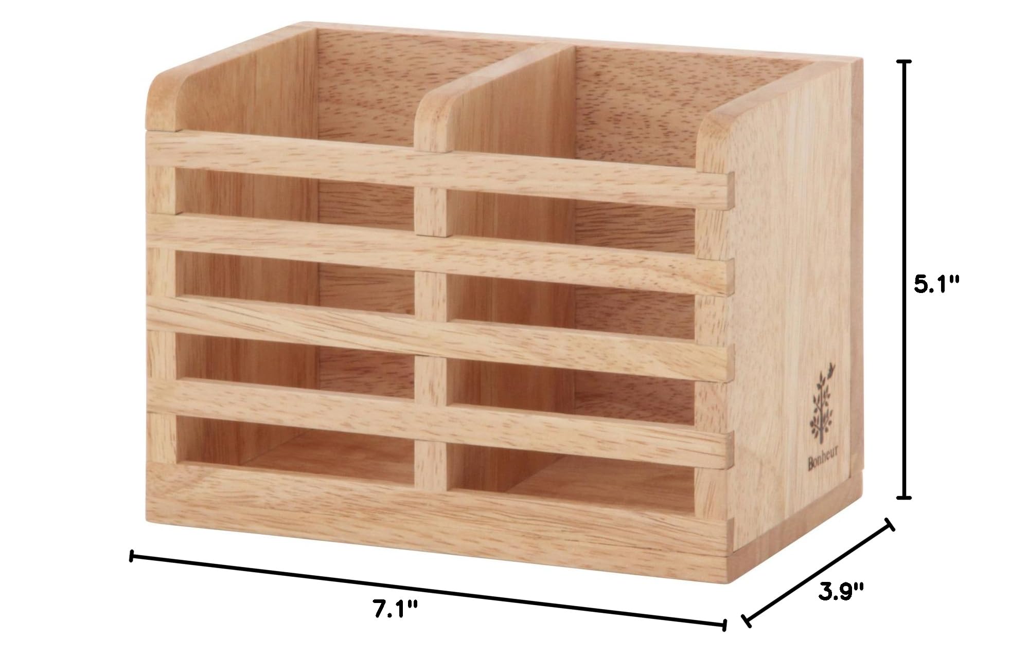 Fuji Boeki 96137 Bonheur Cutlery Storage Stand, Wood, Divider Included, Natural