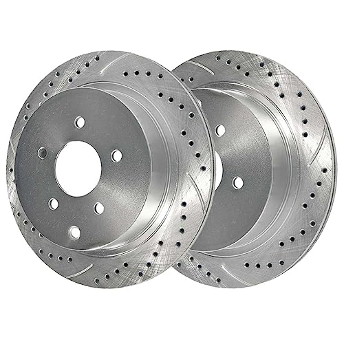 Yicotens Compatible With Rear Drilled Slotted Brake Rotor Pair PR41350DSZPR