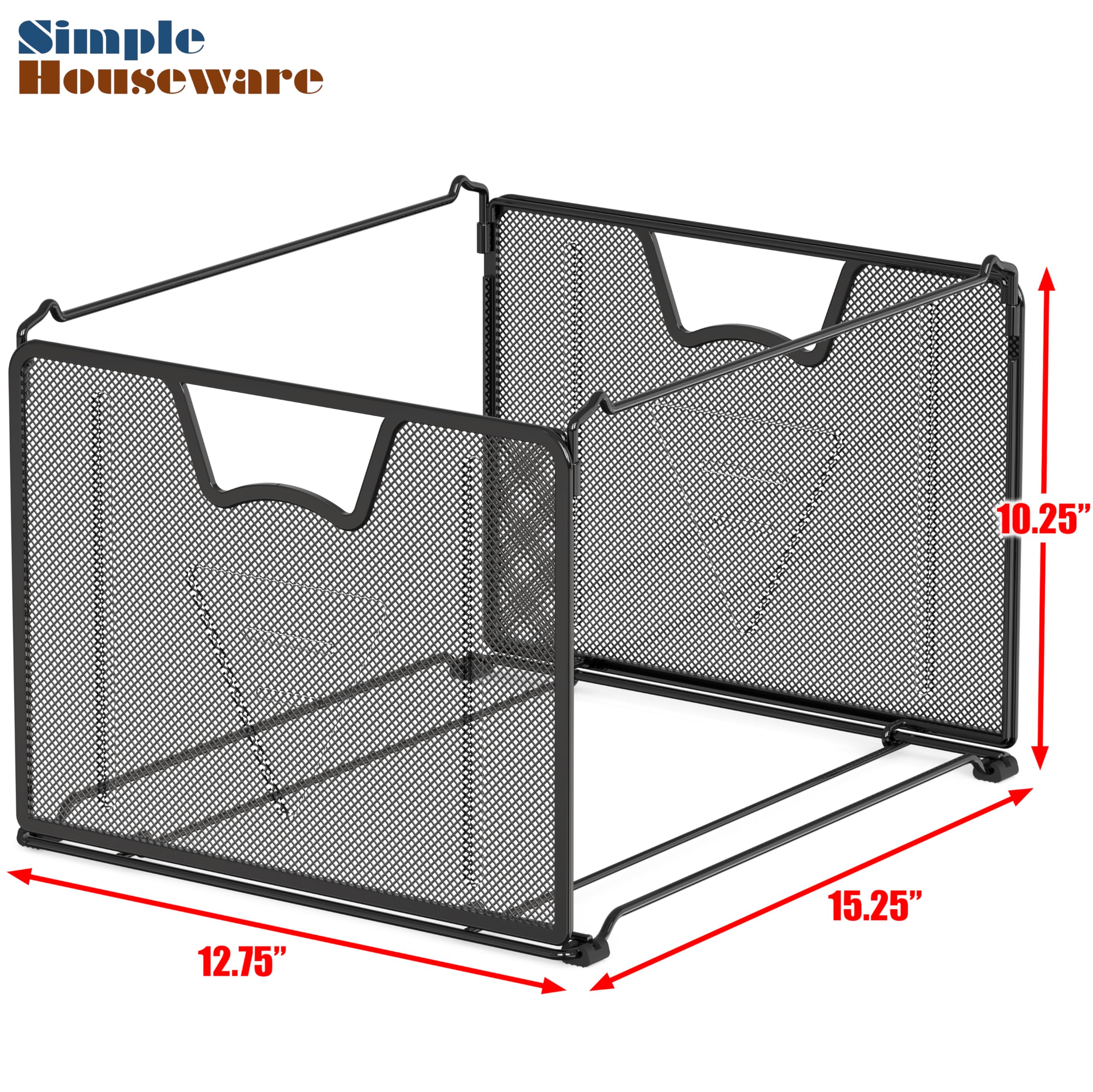 2-Pack SimpleHouseware Mesh Hanging File Organizer, Black