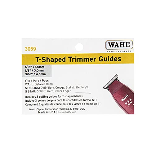 Wahl Professional T Blade Trimmer Guide Set (#1/2, 1, and #1 1/2) Great for Professional Stylists and Barbers - Model 3059 Guides measure 1/16β, 1/8β, and 3/16β