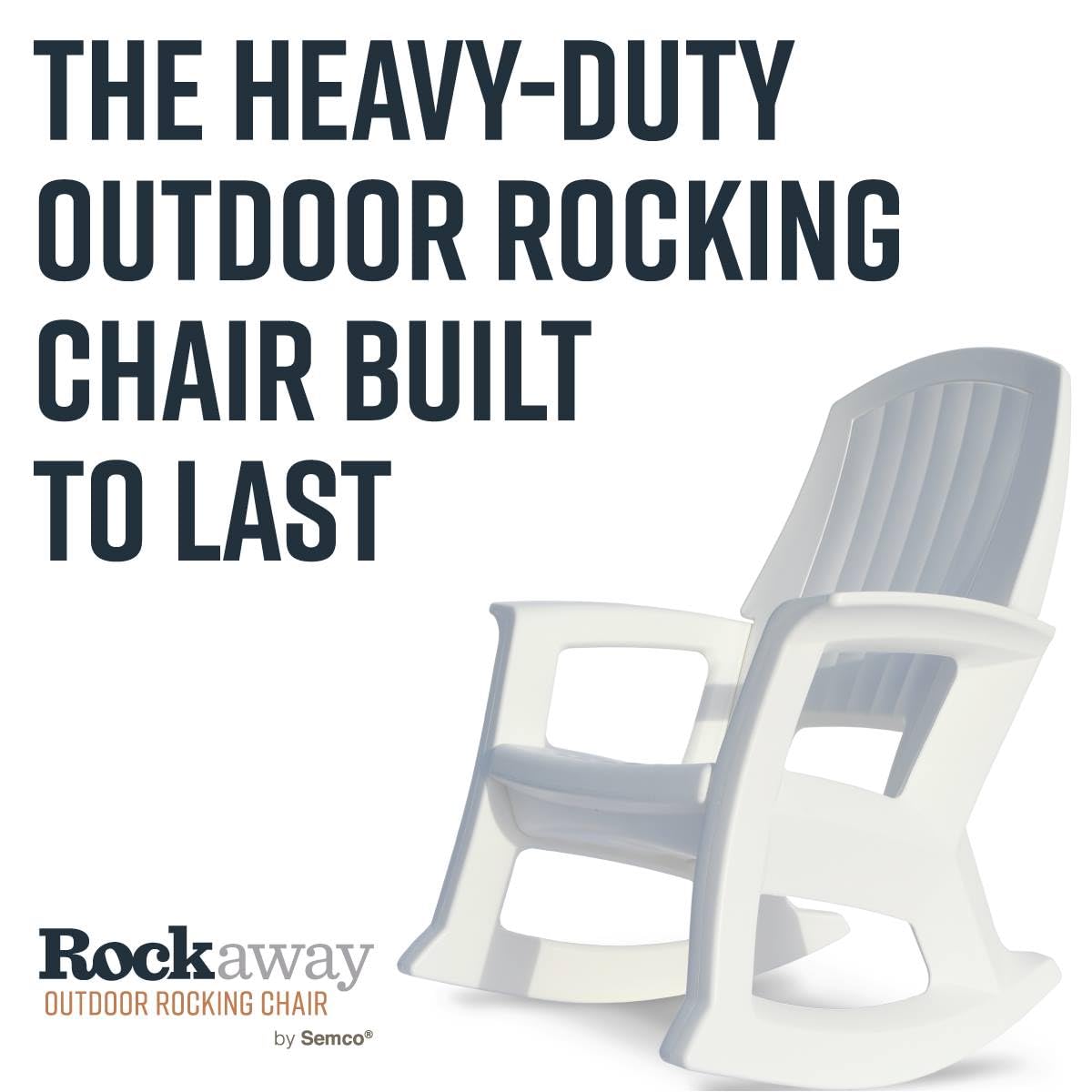 Semco Plastics Rockaway Heavy Duty Polyethylene All Weather Outdoor Rocking Chair with Backrest and Armrests for Porch, Deck and Patio, Green