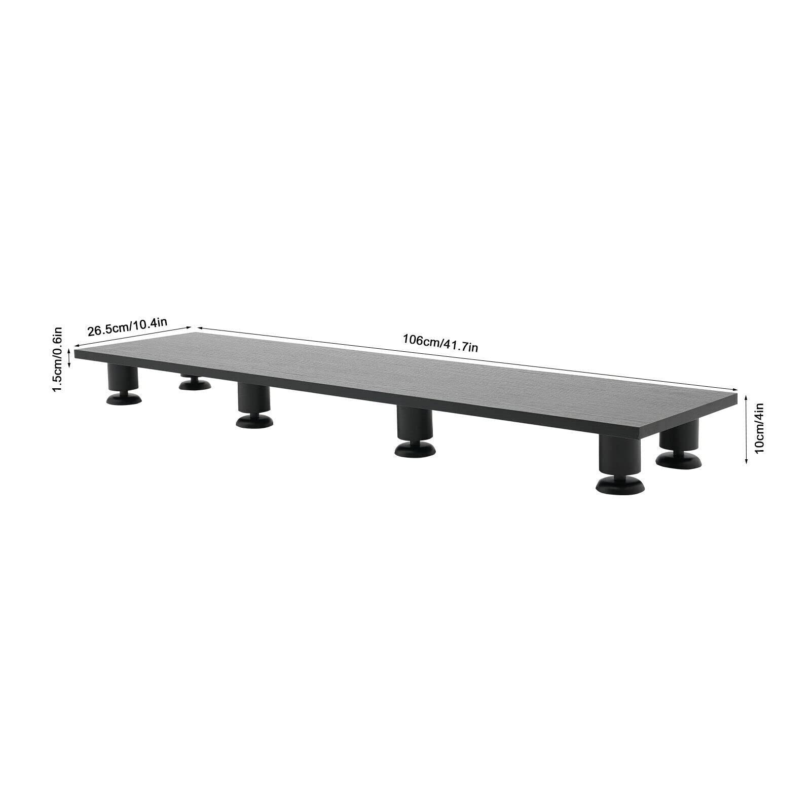 Bazargame 42''L Dual Monitor Stand Riser,Monitor Stand Riser Computer,High Density Board Laptop Desktop Organizer (black）