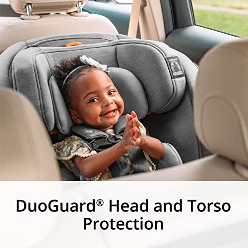 Chicco OneFit ClearTex All-in-One Car Seat, Rear-Facing Seat for Infants 5-40 lbs, Forward-Facing Car Seat 25-65 lbs, Booster 40-100 lbs, Convertible Car Seat | Slate/Grey