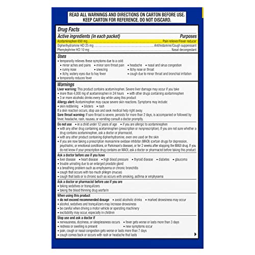 Theraflu, Night Time Severe Cold and Cough Packets, 6 Count