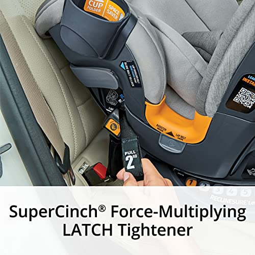 Chicco OneFit ClearTex All-in-One Car Seat, Rear-Facing Seat for Infants 5-40 lbs, Forward-Facing Car Seat 25-65 lbs, Booster 40-100 lbs, Convertible Car Seat | Slate/Grey