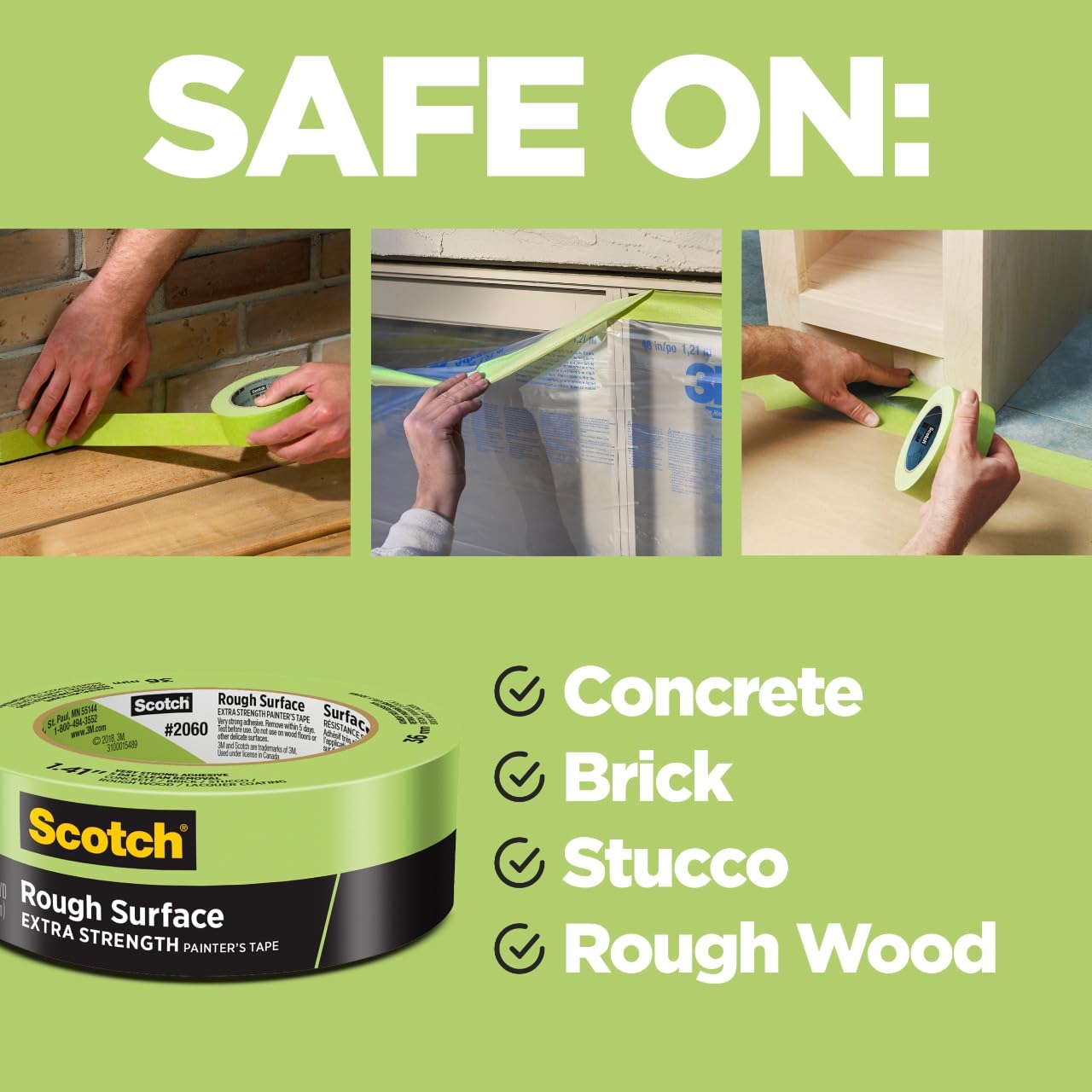 Scotch Rough Surface Painter's Tape, 0.94 inches x 60 yards, 2060, 1 Roll