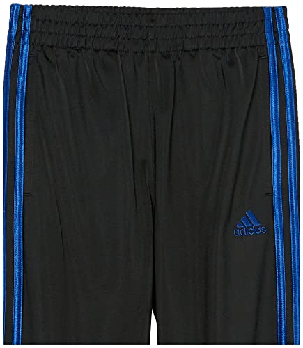 adidas Boys' Iconic Tricot Jogger Pants, Black with Collegiate Royal, Large (14/16)
