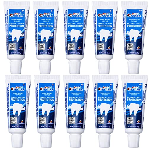 Crest Kids Advanced Toothpaste Enamel + Cavity Protection with Fluoride for Anticavity, Travel Size 0.85oz (24g) - Pack of 10