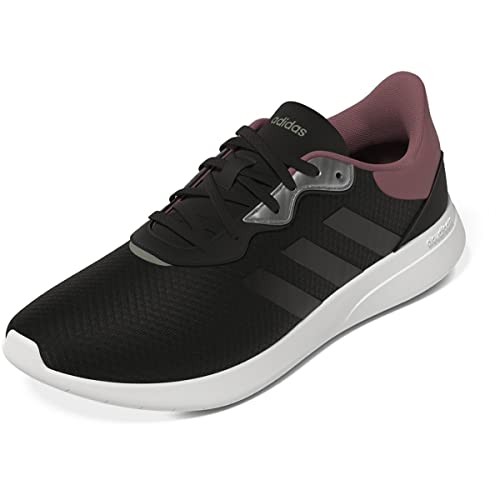 adidas Women's QT Racer 3.0 Sneaker, Black/Black/Pink Strata, 8