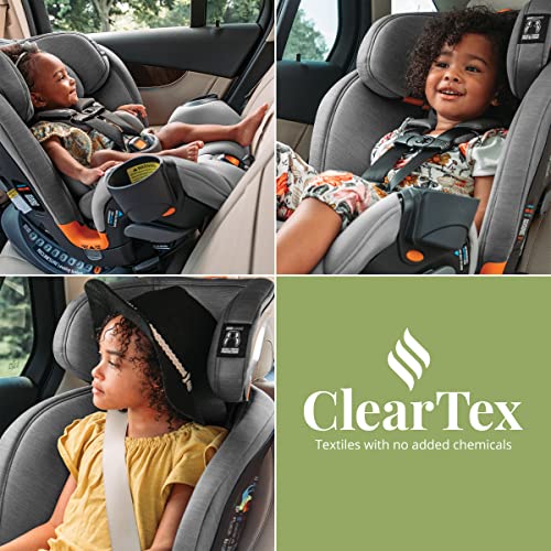 Chicco OneFit ClearTex All-in-One Car Seat, Rear-Facing Seat for Infants 5-40 lbs, Forward-Facing Car Seat 25-65 lbs, Booster 40-100 lbs, Convertible Car Seat | Slate/Grey