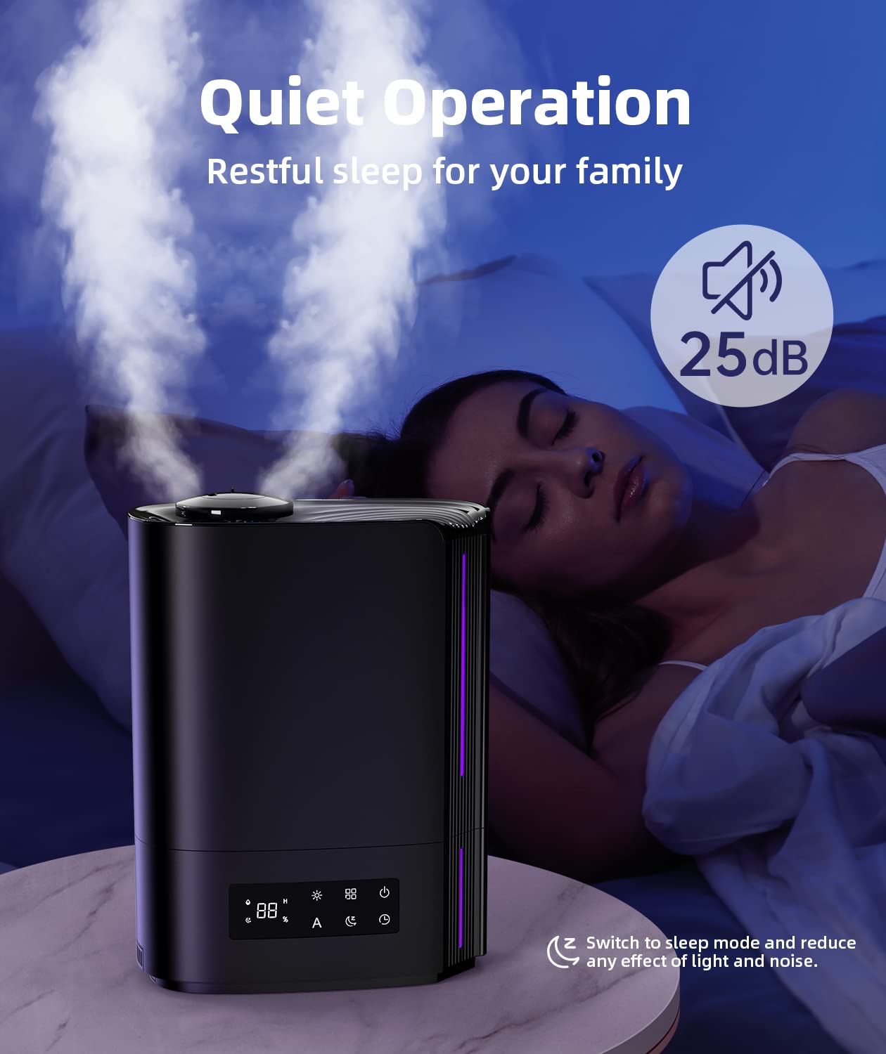 BREEZOME 6L Humidifiers for Bedroom Large Room & Essential Oil Diffuser, Ultrasonic Top Fill Cool Mist Humidifiers for Baby, Plants, Nursery Last up to 60 Hours, Smart Humidistat Control, Ultra Quiet