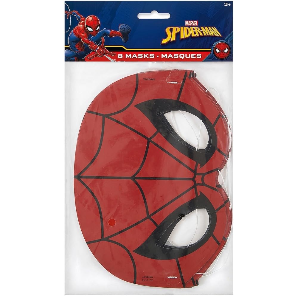 Spider-Man Party Paper Masks - Child Size, 8 Pcs
