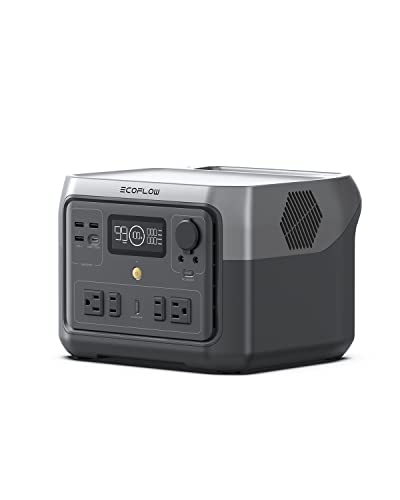 EF ECOFLOW Portable Power Station RIVER 2 Max, 512Wh LiFePO4 Battery/ 1 Hour Fast Charging, Up To 1000W Output Solar Generator (Solar Panel Optional) for Outdoor Camping/RVs/Home Use