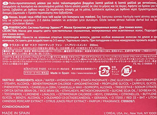 KERASTASE, Reflection Masque Chromatique MultiProtecting Masque sensitized ColourTreated or Highlighted Hair Fine Hair 200mloz Ounce E2270000, 6.8 Fl Oz