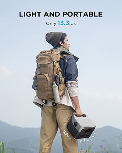 EF ECOFLOW Portable Power Station RIVER 2 Max, 512Wh LiFePO4 Battery/ 1 Hour Fast Charging, Up To 1000W Output Solar Generator (Solar Panel Optional) for Outdoor Camping/RVs/Home Use