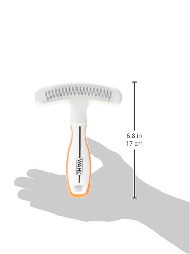 WAHL 2-in-1 Combination Double Row Pet Rake with Hair Shedding Blade for Dog or Cat Fur by The Brand Used by Professionals β Model 858424