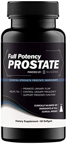 Nugenix Full Potency Prostate Supplement for Men - Clinical-Strength Ingredients, Saw Palmetto, Helps to Increase Urinary Flow, Control Urinary Frequency, and Support Prostate Function, 60 Capsules