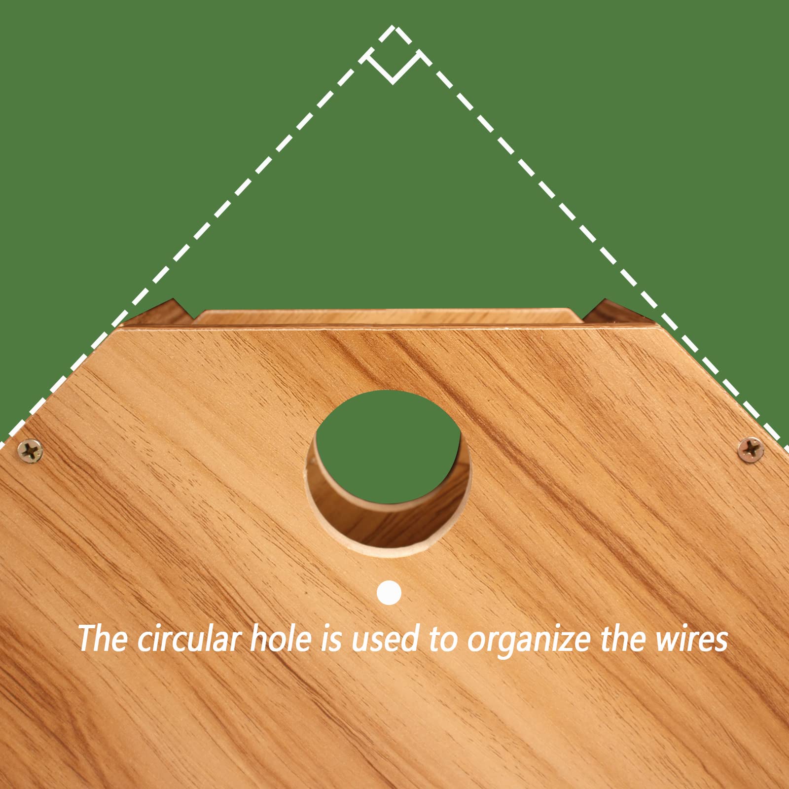 KUAIYU Triangle Monitor Stand Riser, Wooden Triangle Desktop Computer Stand with Office Organization, Walnut Color