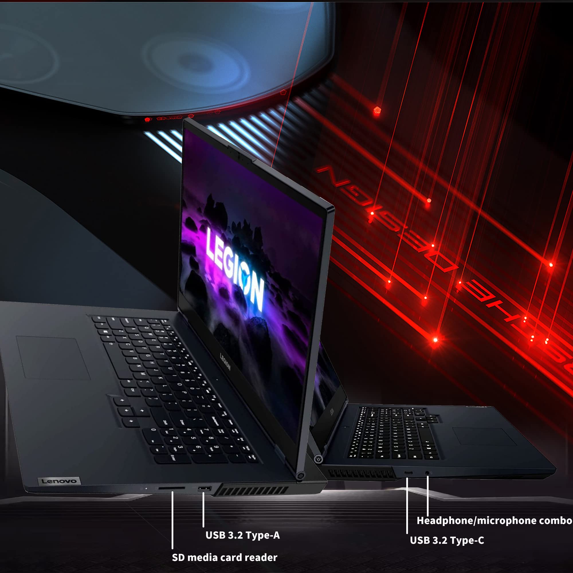 Lenovo 2023 Legion 5 17.3" 144Hz Gaming Laptop, AMD Ryzen 7 5800H, 32GB RAM, 1TB PCIe SSD, NVIDIA GeForce RTX 3050, Backlit Keyboard, WiFi 6, Phantom Blue, Win 11 Pro, 32GB SnowBell USB Card